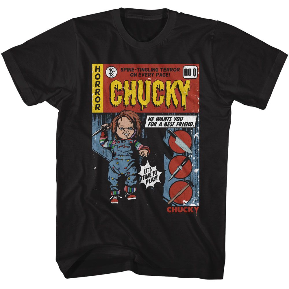 CHUCKY Eye-Catching T-Shirt, COMIC | Authentic Band Merch