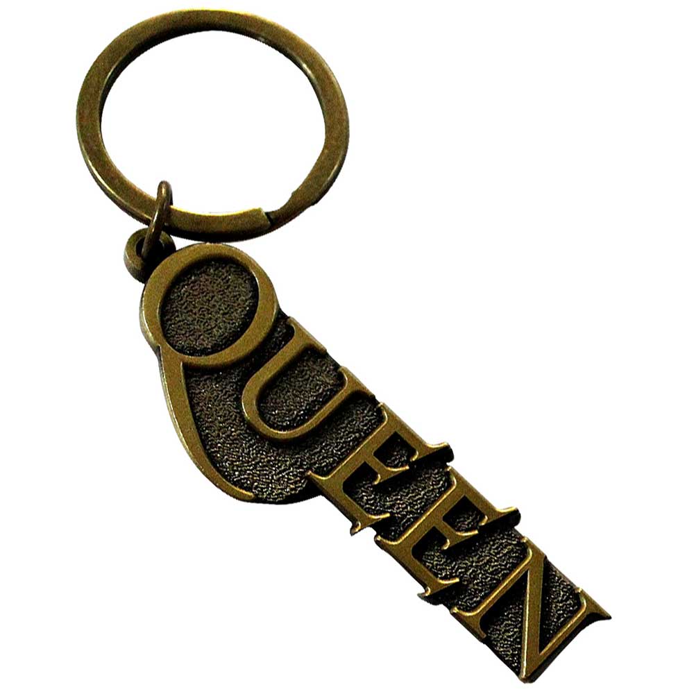 QUEEN Keychain, Gold Logo | Authentic Band Merch