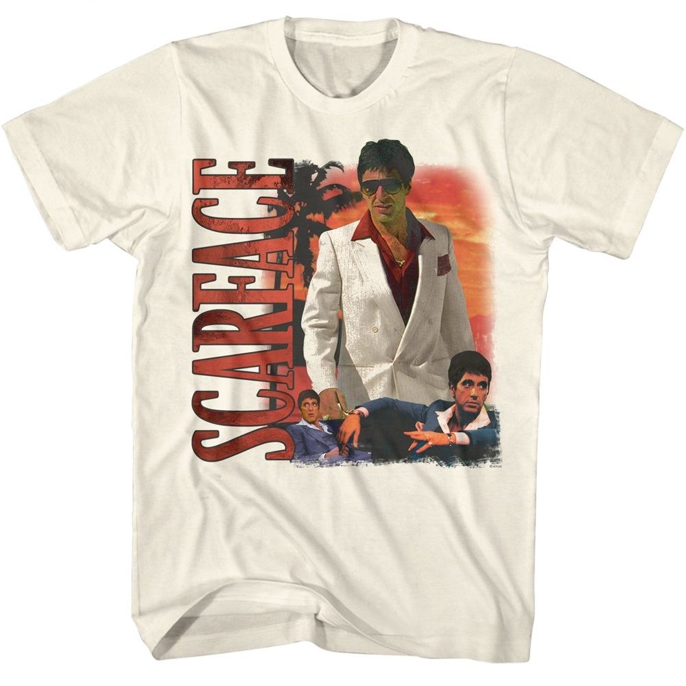 SCARFACE T-shirt, Palm Tree Sunset Bg | Authentic Band Merch