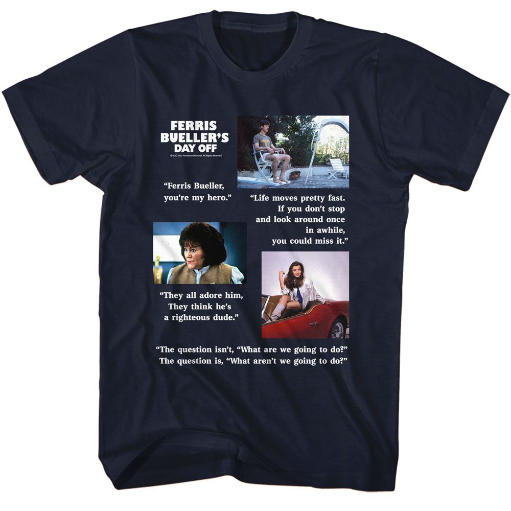 FERRIS BUELLERS DAY OFF Famous T-Shirt, Quotes – Authentic Band Merch