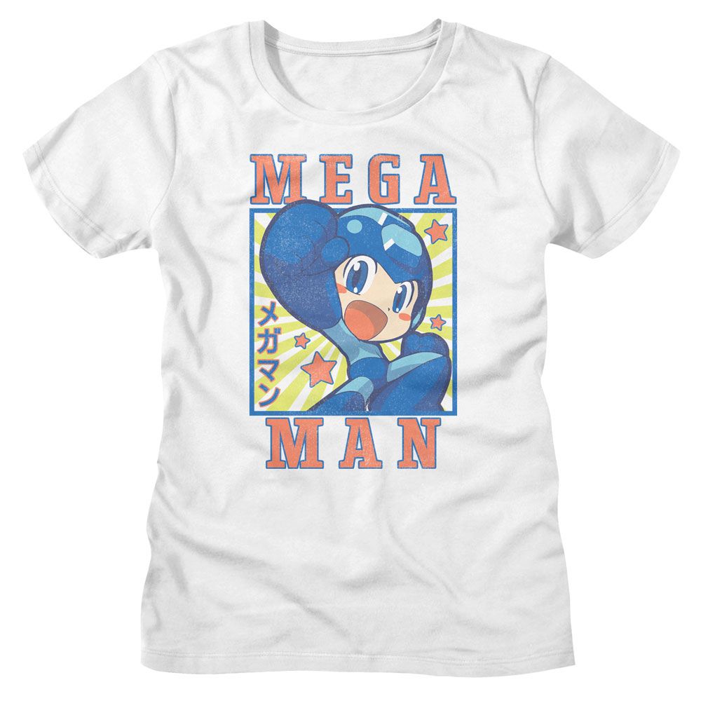 MEGA MAN T-Shirt, Mega Man Square And Stars | Authentic Band Merch